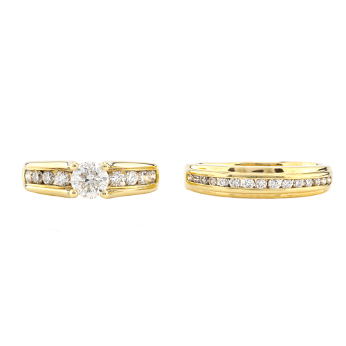 Diamond Solitaire Ring & Wedder Set