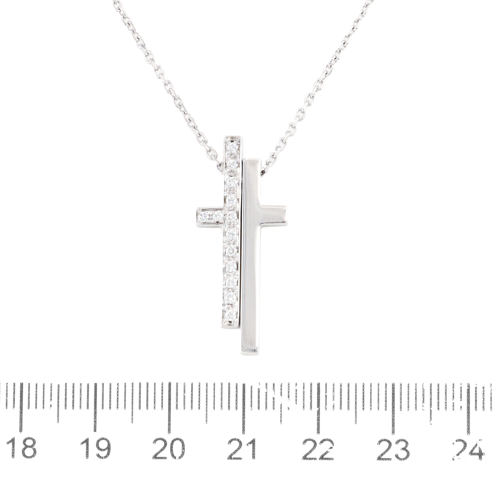 Gucci Separate Cross Diamond Pendant