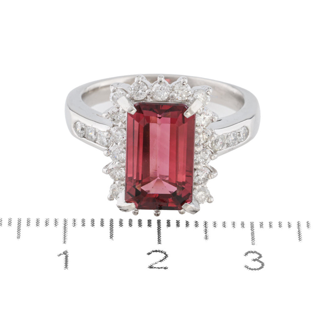 4.31ct Pink Tourmaline & Diamond Ring